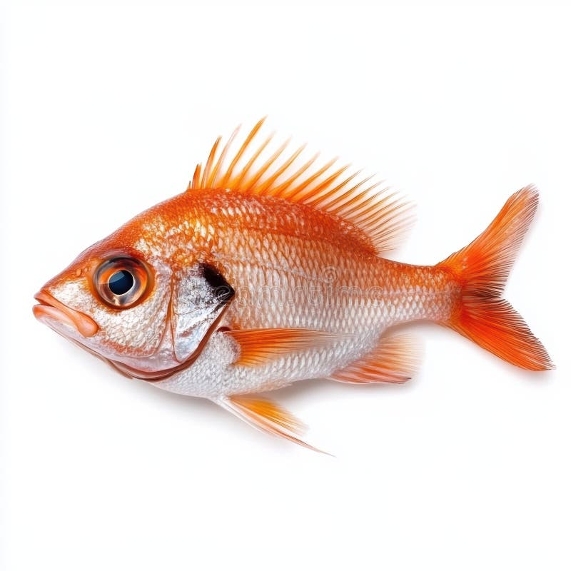 A Fish Stands Upright on a Clean White Surface, Showcasing Its Unique ...