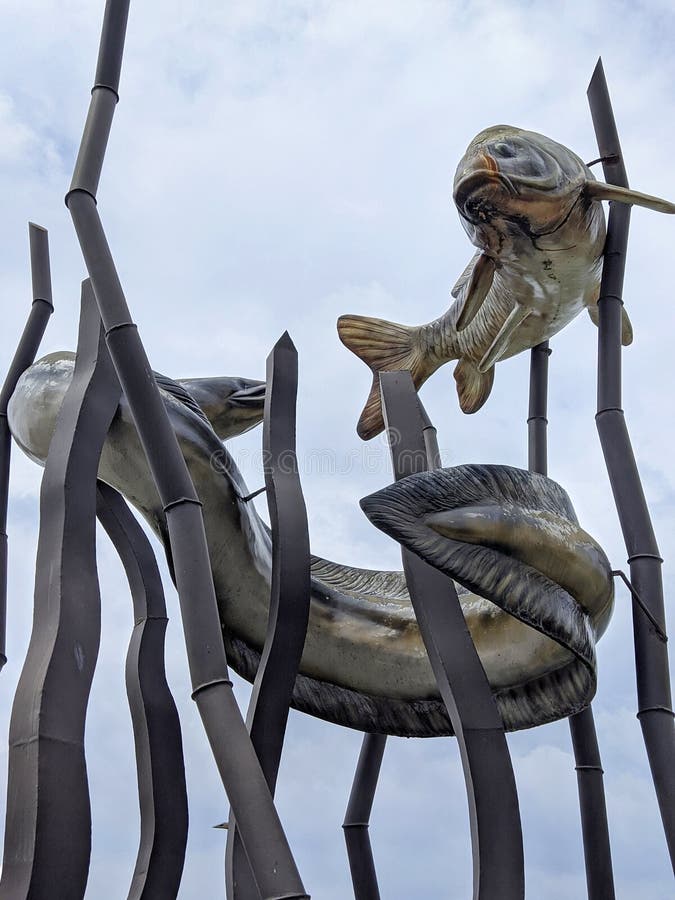 Fish statue editorial photo. Image of memorial, tree - 230913056