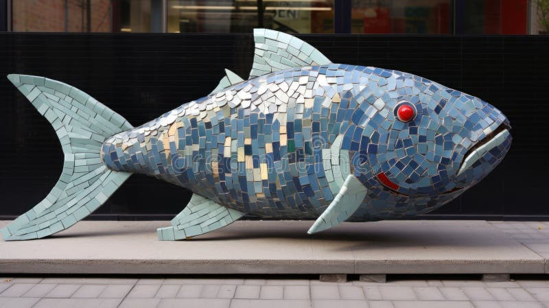 A Fish Statue is on a Sidewalk, AI Stock Photo - Image of nature ...