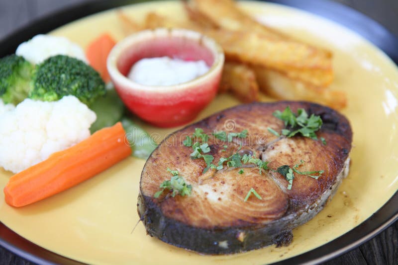 Fish steak stock image. Image of omega, lunch, freshness - 141552555