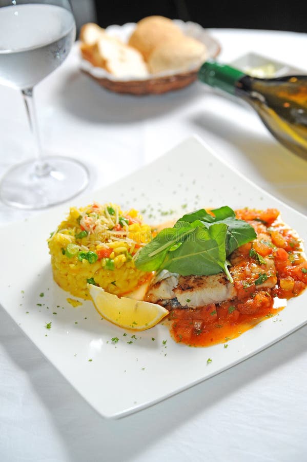 Fish steak with vegetables stock image. Image of healthy - 20936777