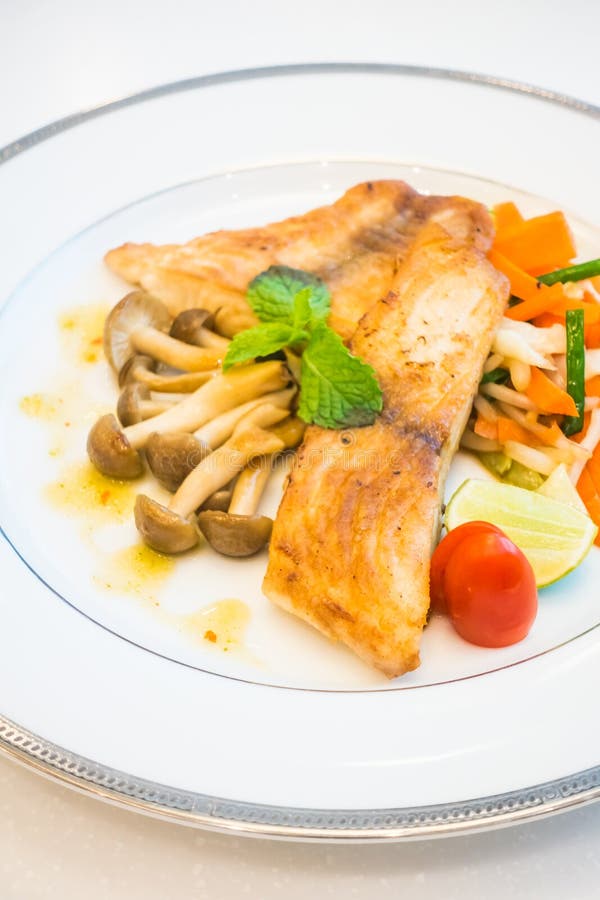 Fish steak stock photo. Image of dinner, gourmet, plate - 90438026
