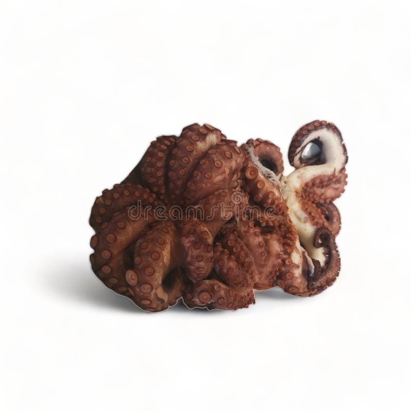 Fish and Steamed Octopus Recipe- Stock Image - Image of plate, black ...