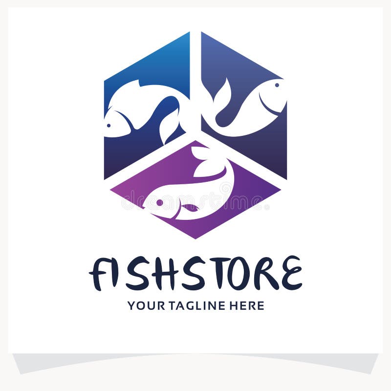 Fish Store Logo Design Template Inspiration Stock Vector - Illustration ...