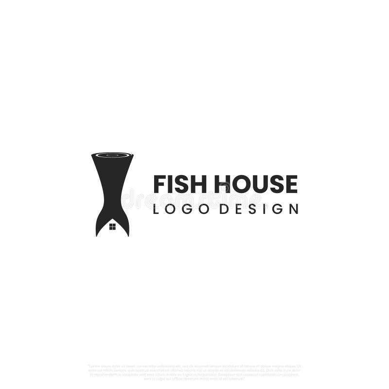 Fish Store Logo, Fish House Logo. Fish Tail Combine with House Window ...