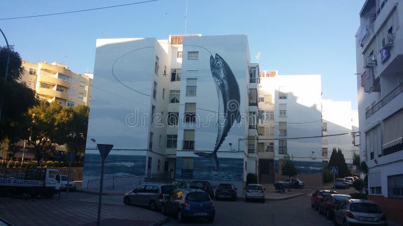 Fish Street Art in Estepona Editorial Stock Photo - Image of graffiti ...
