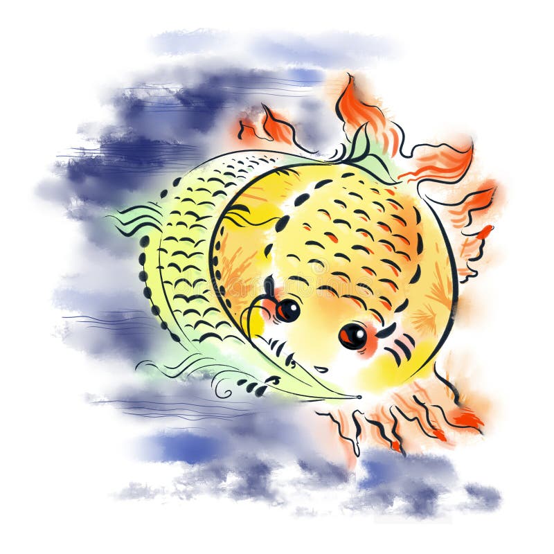 Fish-moon over a reef stock vector. Illustration of page - 116417932