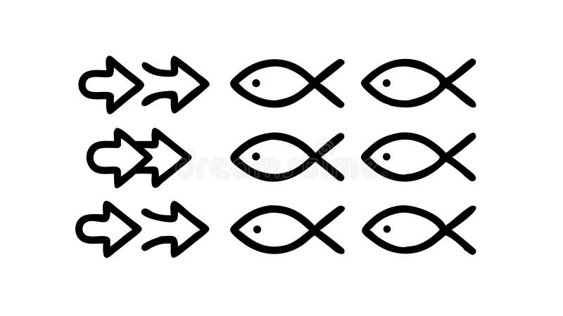 Fish Swarm Pattern, Marine Life and Aquatic Movement, Vector Design ...