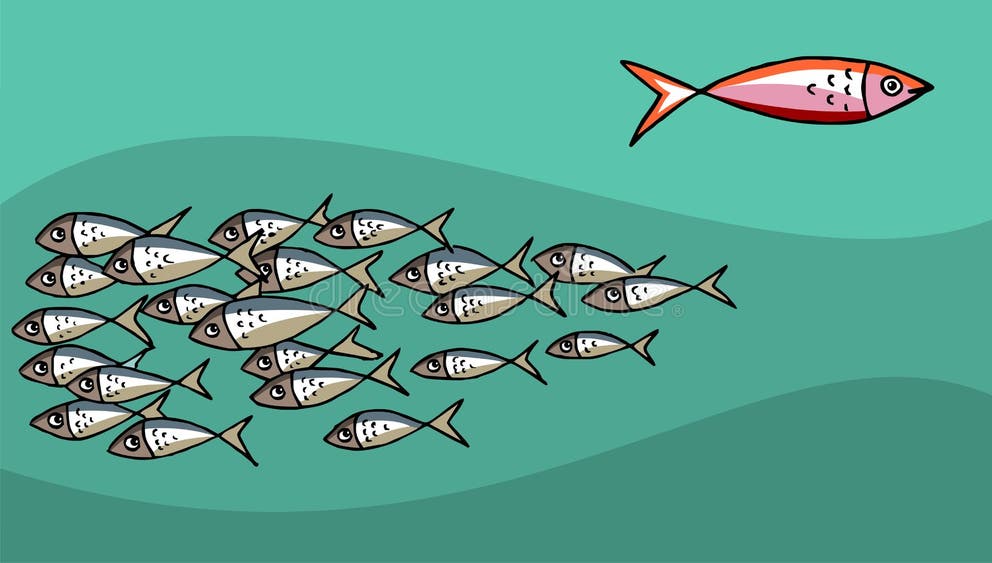 Fish Against Flow Stock Illustrations – 523 Fish Against Flow Stock ...