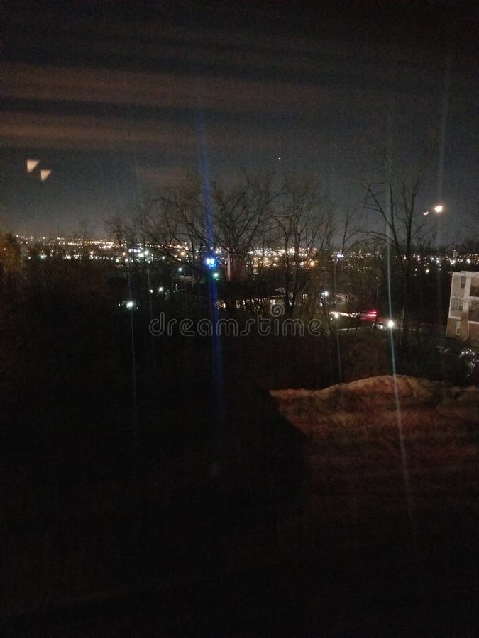 Nighttime Cincinnati Lights View Stock Photo - Image of nighttime ...