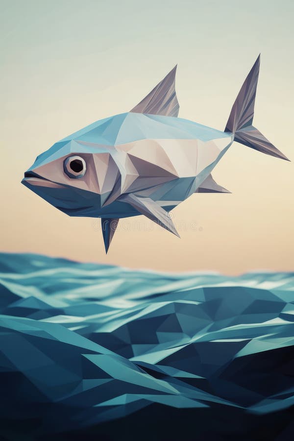 A Fish is Swimming in the Ocean with a Blue Background Stock ...