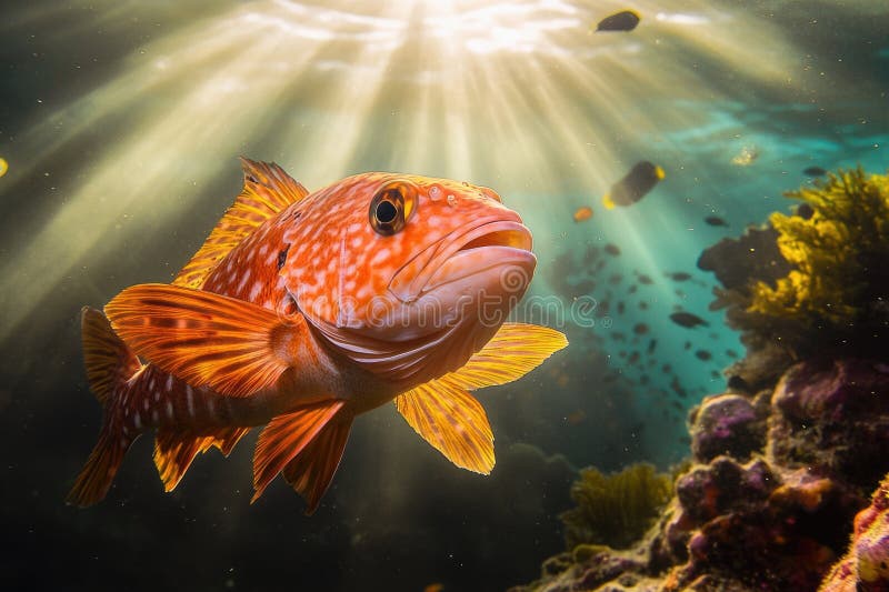 Fish Swimming Underwater, Great for Aquatic or Nature Scenes Stock ...