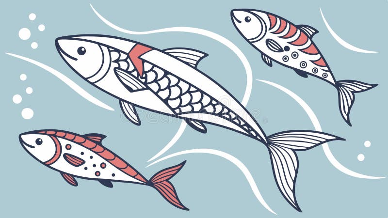 Fish Swimming Underwater, Vector Design Generative AI Stock Vector ...