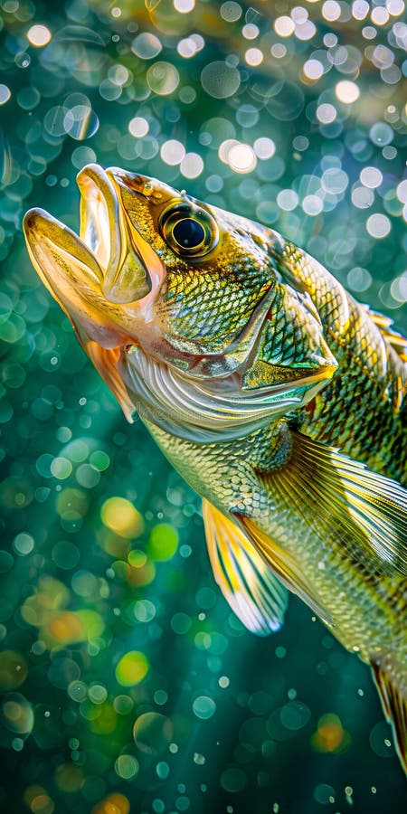 A Fish is Swimming in the Water with Bubbles Stock Photo - Image of ...