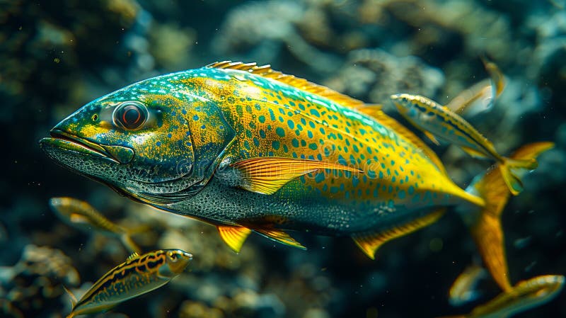 A Fish Swimming in the Water with Other Fish Stock Photo - Image of ...