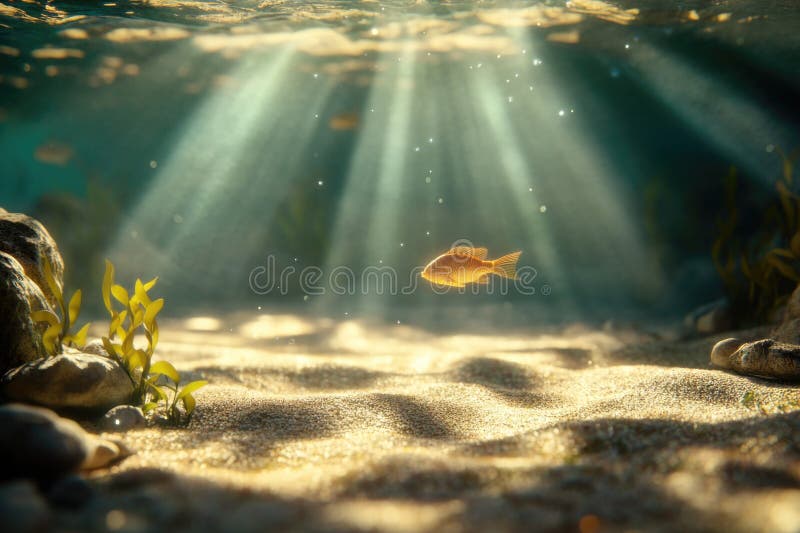 Fish Swims Aquarium Sunlight Shining Water Stock Photos - Free ...