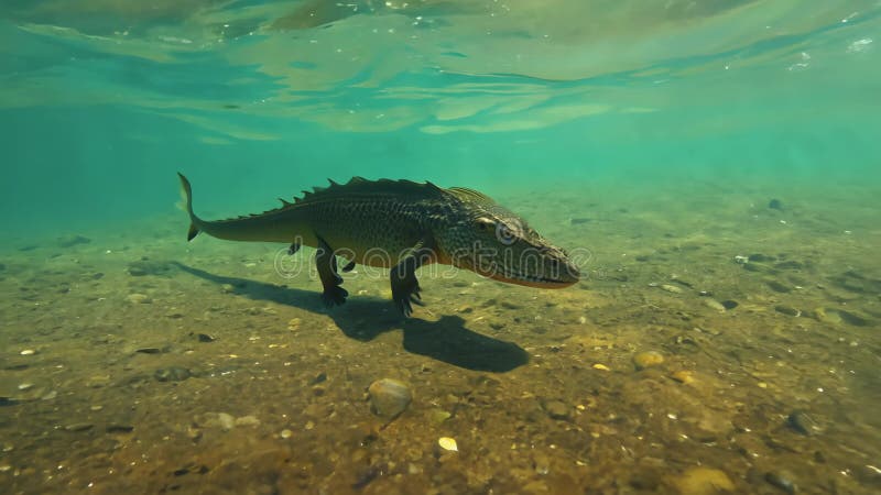 A Fish Swims Gracefully Underwater, Gradually Transitioning into a ...