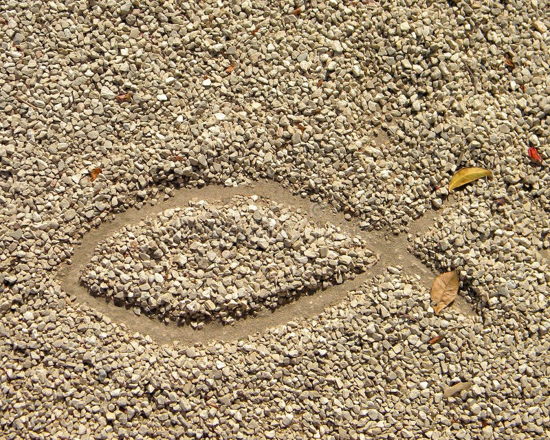 Christian Fish Symbol In Sand