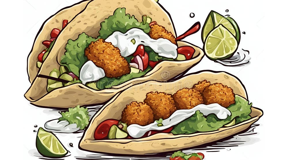 Fish Taco Cartoon Stock Illustrations – 161 Fish Taco Cartoon Stock ...