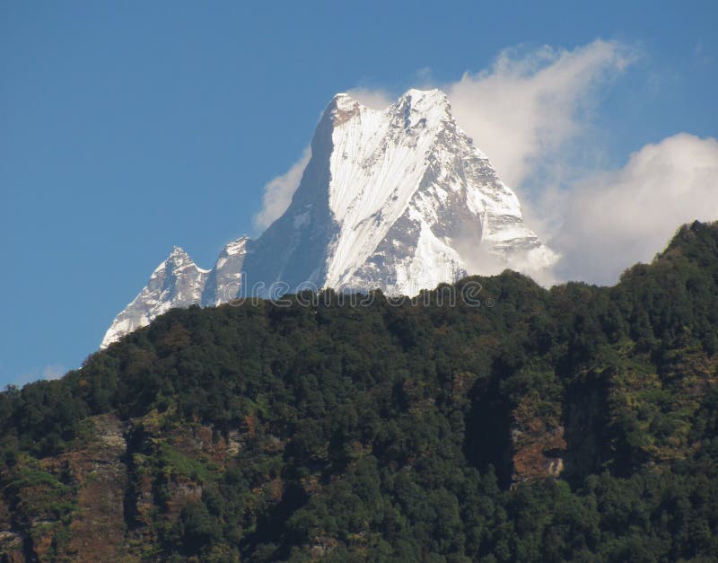 Fish Tail Mountain stock photo. Image of snow, himalaya - 25925682