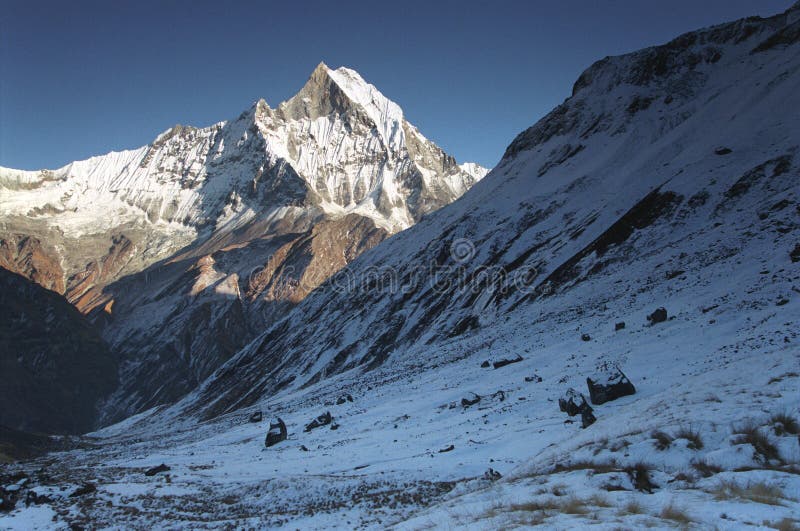 Fish Tail mountain stock image. Image of rocks, destination - 8305083