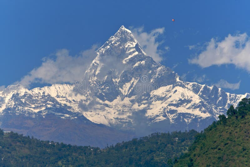 Fish Tail Mountain View in Annapurna Stock Photo - Image of asia, nepal ...