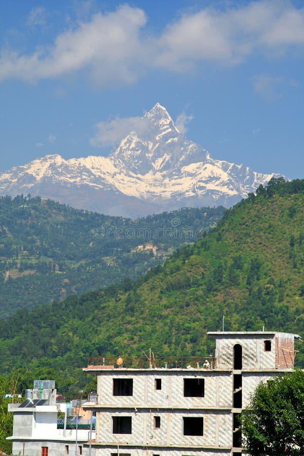 Fish tail mountain stock photo. Image of asia, landscape - 31158874
