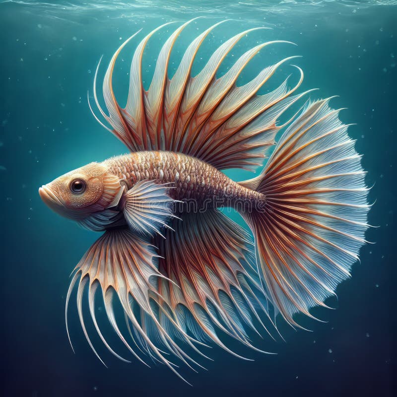 A Fish with a Tail Shaped Like a Fan, Photorealistic V Stock ...