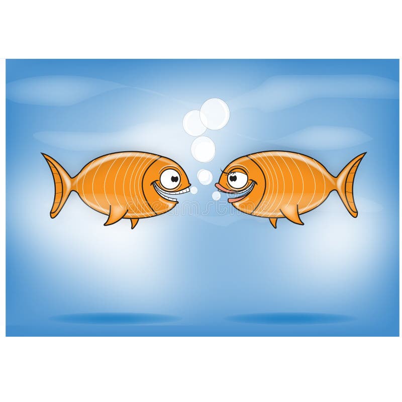 Fish talk stock vector. Illustration of blue, love, bubbles - 4200722