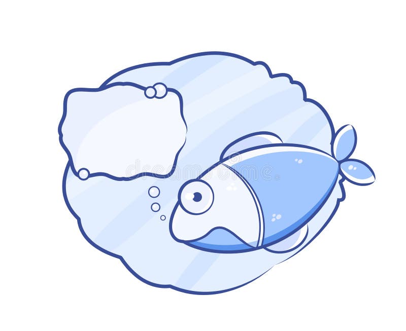 Fish Talk. Bubble Chat Sign Stock Vector - Illustration of underwater ...