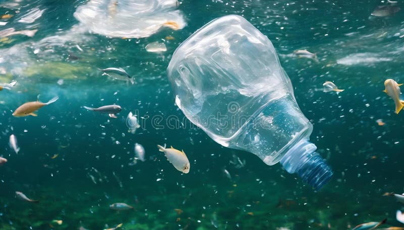 A Fish Tank Filled with Lots of Garbage Inside it and Several Plastic ...