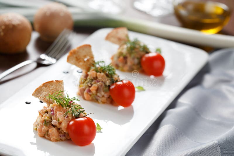 Fish tartar stock image. Image of green, fishe, japanese - 68328347