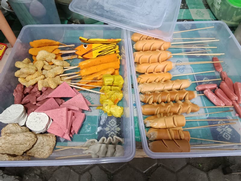 Fish Tempura and Sosis Jumbo Stock Photo - Image of marketplace ...