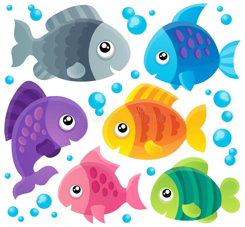 Various Cute Fishes Collection 3 Stock Vector - Illustration of ...