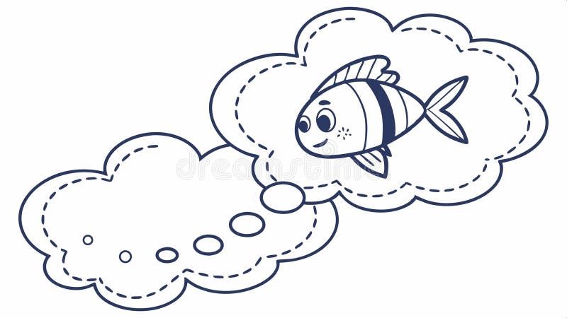 Fish with Thought Bubble, Animal Thinking and Idea, Fish and ...