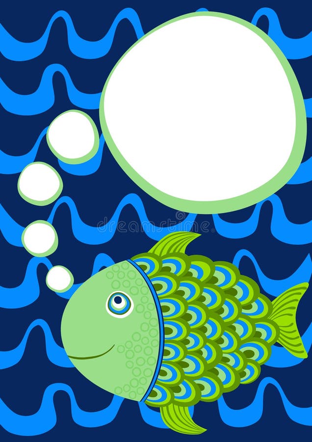 Fish with Thought Bubble Greeting Card Stock Illustration ...