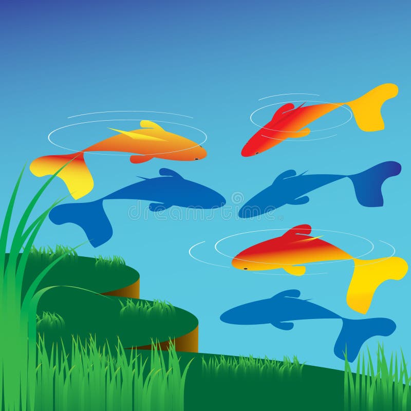 Fish. stock vector. Illustration of garden, design, card - 40769224