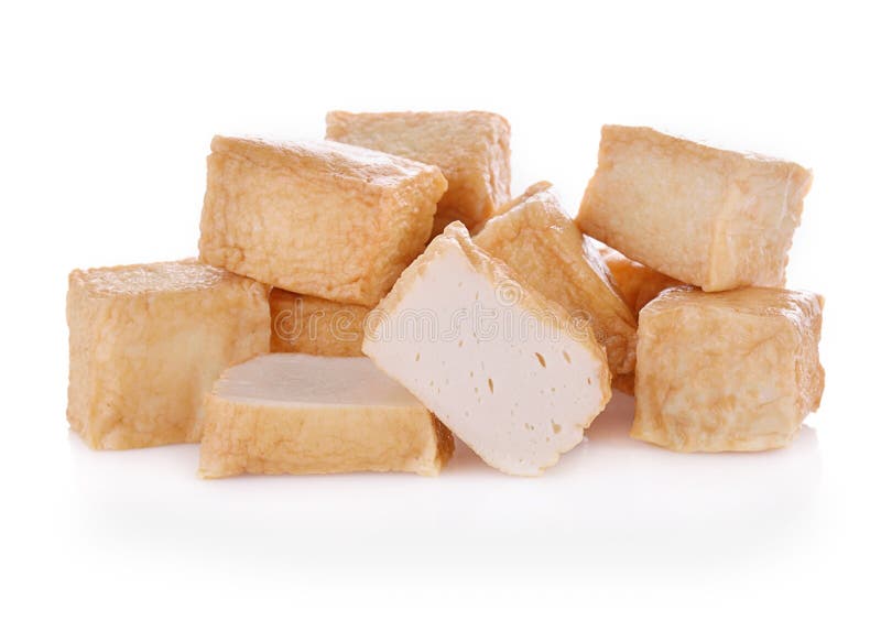 Fish Tofu Isolated on White Background Stock Image - Image of stack ...