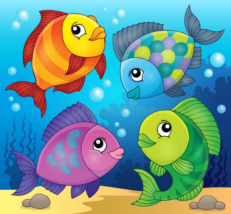 Fish topic image 1 stock vector. Illustration of bubble - 39157763