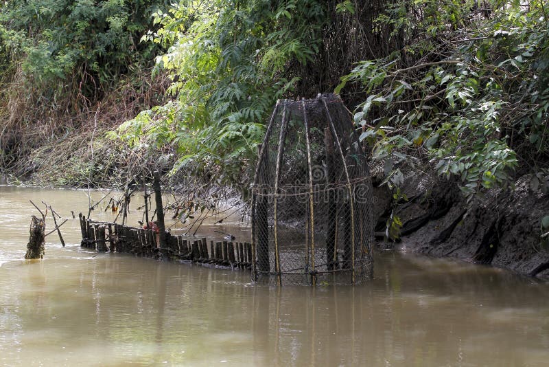 The Fish Trap is Vintage Tool for Catch Fish in the River at Thailand ...