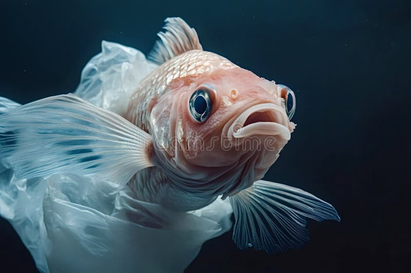 Fish Trapped in Plastic Bag Suffocating Underwater Environmental Danger ...