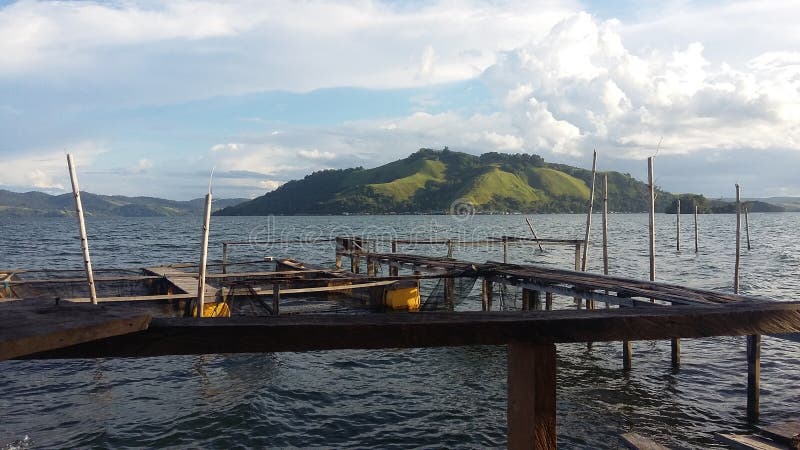 Fish Trapping on the Side Lake Sentani Stock Image - Image of river ...