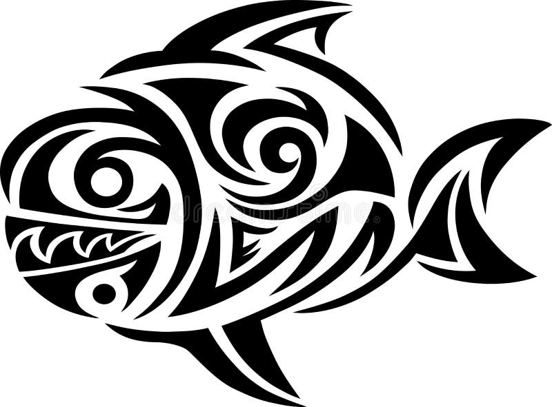 Tribal fish symbol stock vector. Illustration of curve - 26528330
