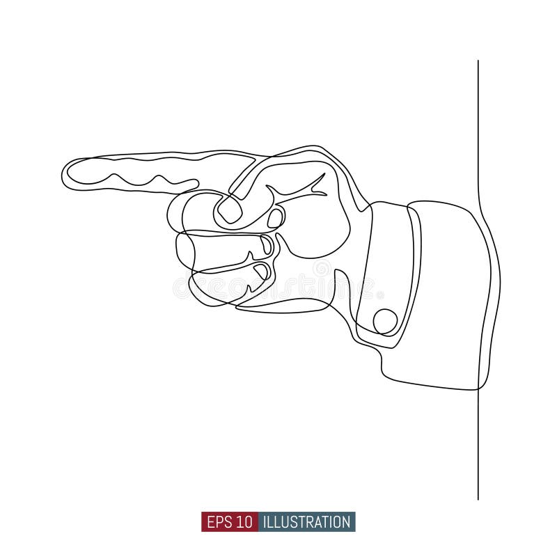 Continuous Line Drawing of Forefinger. Vector Illustration Stock Vector ...