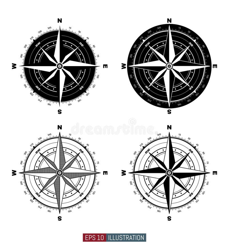 Compass Set. Template for Your Design Works Stock Vector - Illustration ...