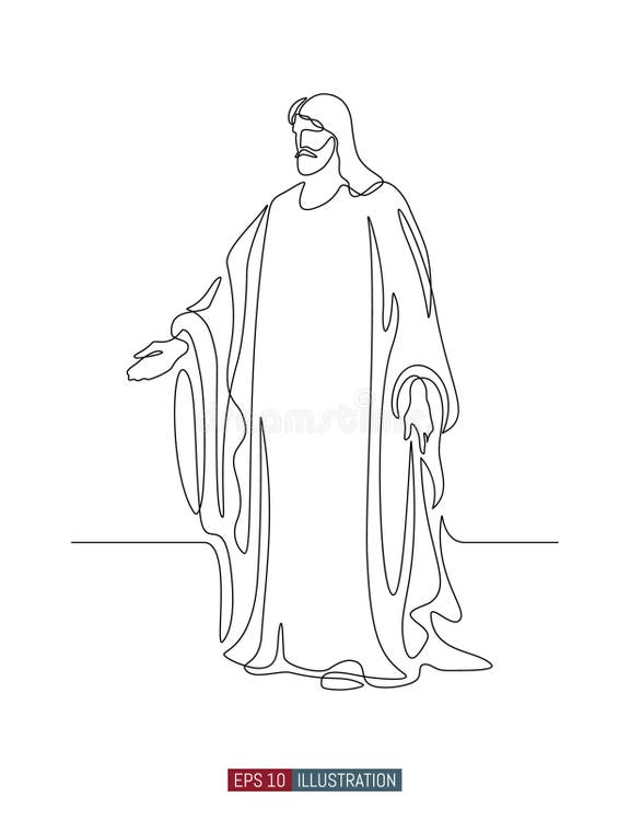 Jesus One Line Stock Illustrations – 757 Jesus One Line Stock ...