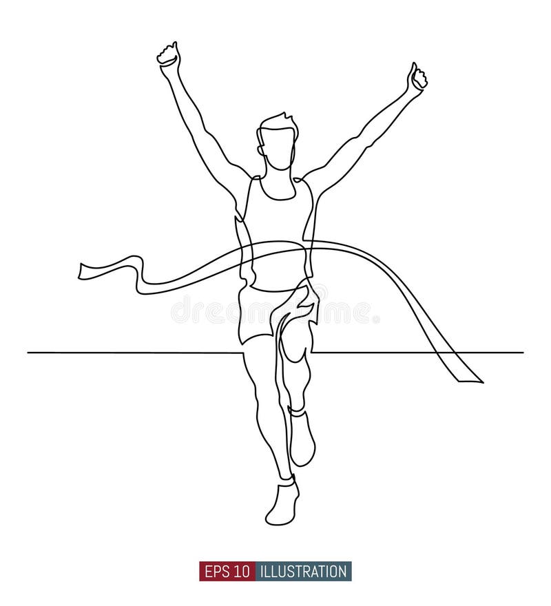 Runner Continuous Line Drawing Stock Illustrations – 524 Runner ...