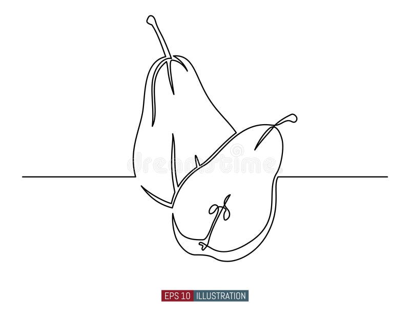 Continuous Line Drawing Pear Stock Illustrations – 354 Continuous Line ...