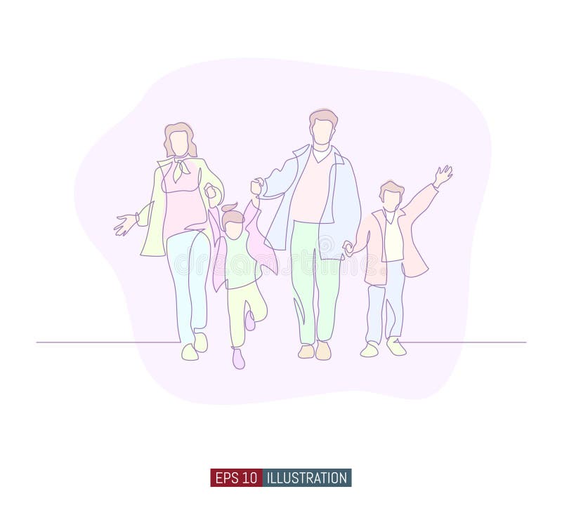 Single Continuous Line Drawing Family Stock Illustrations – 2,655 ...