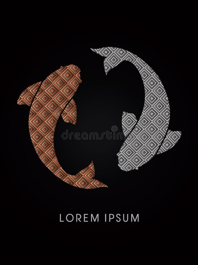 2 fish, twin fish stock vector. Illustration of fishing - 87711180